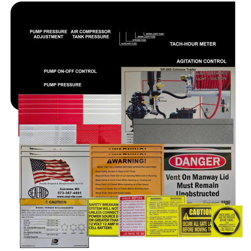 Label Kit for SR-850 Extreme Trailer | Seal-Rite
