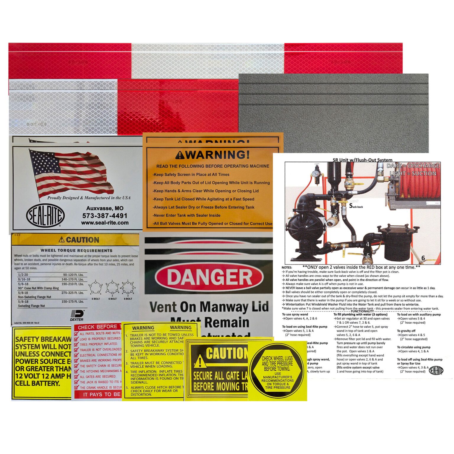 Label Kit for SR-700 XP Trailer | Seal-Rite